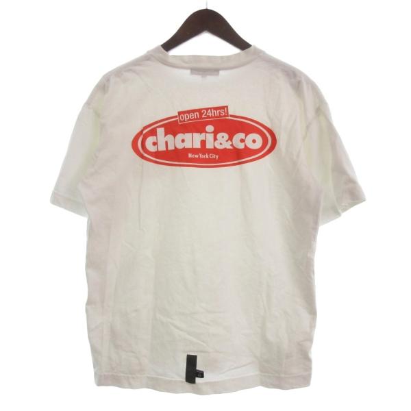 チャリアンドコー CHARI &amp; CO Tシャツ カットソー 半袖 ロゴプリント M 白 ホワイト ■GY28 メンズ【表記サイズ】M【実寸サイズ】肩幅：54cm　身幅：55cm　着丈：65cm　袖丈：20cm　　【素材】コットン　...