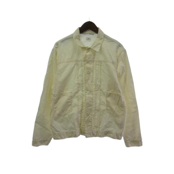 ネセサリーオアアンネセサリー NECESSARY OR UNNECESSARY タック シャツ コットン 長袖 アイボリー 3 ■GY28 メンズ【表記サイズ】3 M相当【実寸サイズ】肩幅：46cm　身幅：52cm　着丈：66cm　袖丈：6...