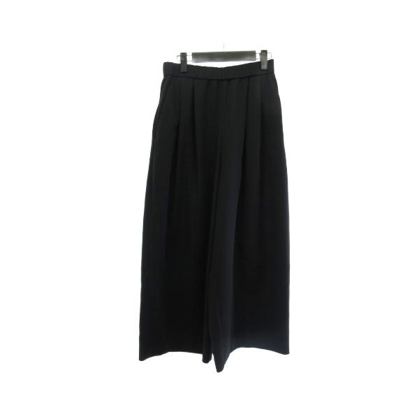 フェリック Feerique ワイド タックパンツ ウエストゴム 黒 ブラック 2 レディース【表記サイズ】2 M相当【実寸サイズ】ウエスト：70cm　もも幅：36cm　裾幅：35cm　股上：34cm　股下：64cm　　【素材】ポリエステル...