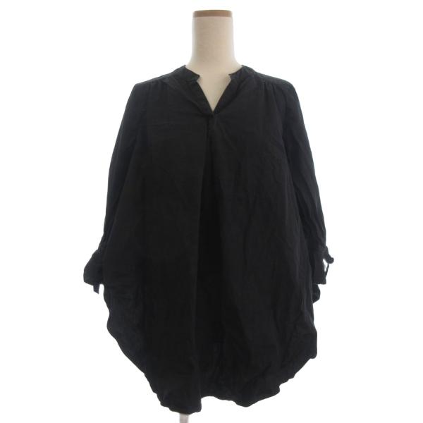 バースデーバッシュ BIRTHDAY BASH ブラウス シャツ プルオーバー スキッパー 七分袖 黒 ブラック レディース【表記サイズ】サイズ表記なし（実寸サイズをご参考ください。）【実寸サイズ】肩幅：38cm　身幅：59cm　着丈：約7...