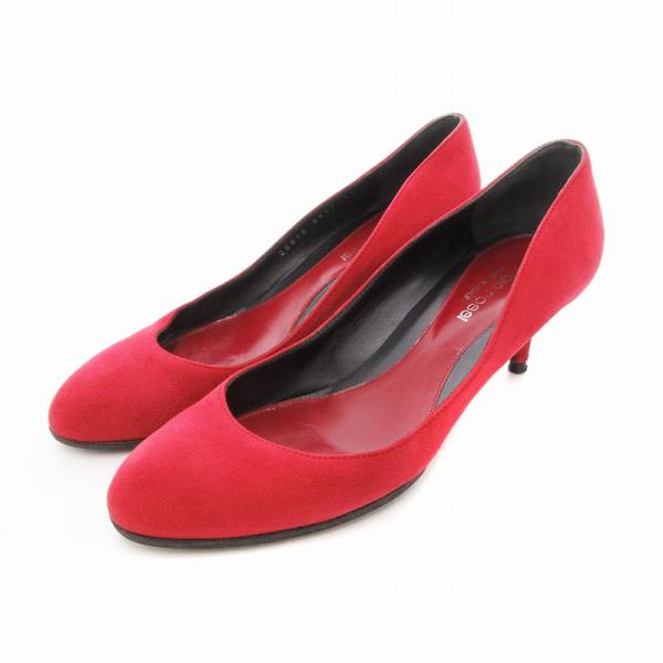 セルジオロッシ Sergio rossi パンプス スエード アーモンドトゥ 36 23cm 赤 レッド /JS ■GY19 レディース【ブランド】セルジオロッシ Sergio rossi【表記サイズ】36（23cm相当）【実寸サイズ】ヒー...