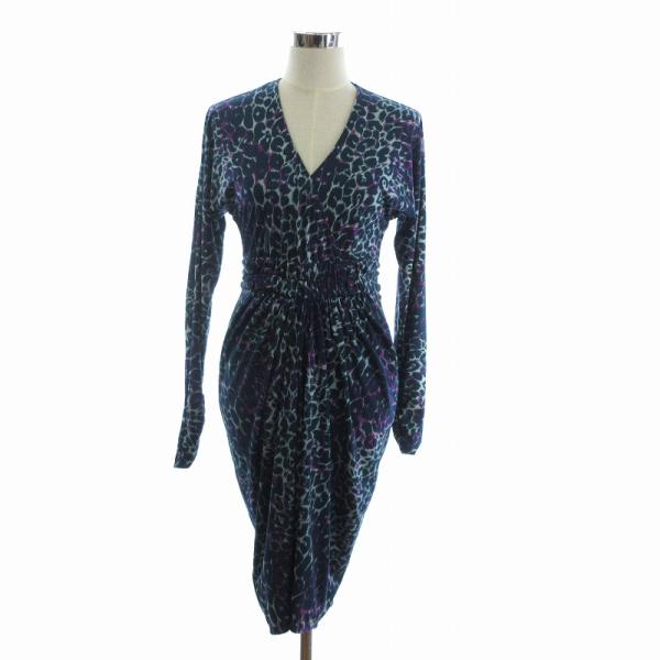 ビーシービージーマックスアズリア BCBGMAXAZRIA 美品 ワンピース 長袖 ひざ丈 カシュクール 総柄 緑 グリーン S レディース【ブランド】ビーシービージーマックスアズリア BCBGMAXAZRIA【表記サイズ】S【実寸サイズ】...