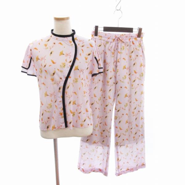 ティート トウキョウ tiit tokyo セットアップ ヨガウェア 半袖 総柄 紫 パープル 36 ルームウェア レディース【表記サイズ】36【実寸サイズ】ジャケット 肩幅：41cm　ジャケット 身幅：49cm　ジャケット 袖丈：13cm...