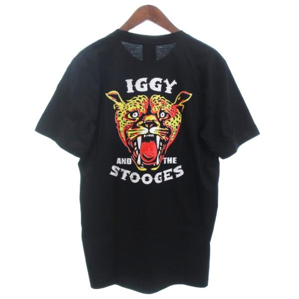 Kraftbkk IGGY AND THE STOOGES イギーポップ  IGGY POP バンド Tシャツ カットソー プリント コットン 黒 ブラック L メンズ【表記サイズ】L【実寸サイズ】肩幅：48cm　身幅：54cm　着丈：72...