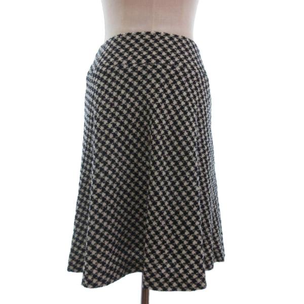 レリアン Leilian Piemontese ツイードスカート ひざ丈 サイドジップ ウール 白 ホワイト 黒 ブラック 11 レディース【ブランド】レリアン Leilian【表記サイズ】11【実寸サイズ】ウエスト：70cm　ヒップ：10...