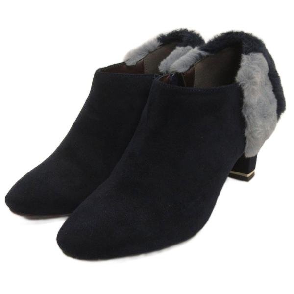 ルタロン Le Talon 美品 バック ファー ブーティー フェイクファー 紺 ネイビー L レディース【ブランド】ルタロン Le Talon【表記サイズ】L24.0-24.5cm位【実寸サイズ】履き口周り：28cm　筒高：8cm　ヒール...