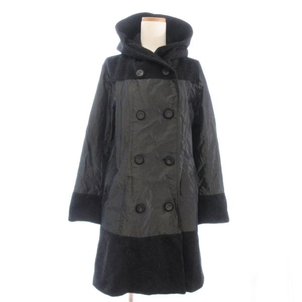 コーザノストラ COSA-NOSTRA 切替コート ジャケット ひざ丈 長袖 ダブル ダークグレー 40 ■GY99 レディース【ブランド】コーザノストラ COSA-NOSTRA【表記サイズ】40【実寸サイズ】肩幅：38cm　身幅：47.5...