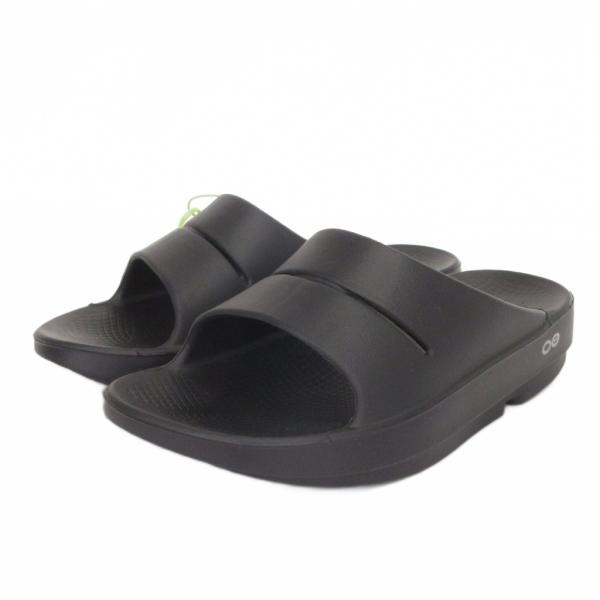 未使用品 ウーフォス OOFOS タグ付き リカバリーサンダル OOahh BK 黒 ブラック EU37 23cm 靴 【表記サイズ】EU37（23cm）【実寸サイズ】最大幅：10cm　アウトソール：26cm　　【素材】OOfoam【色】黒...