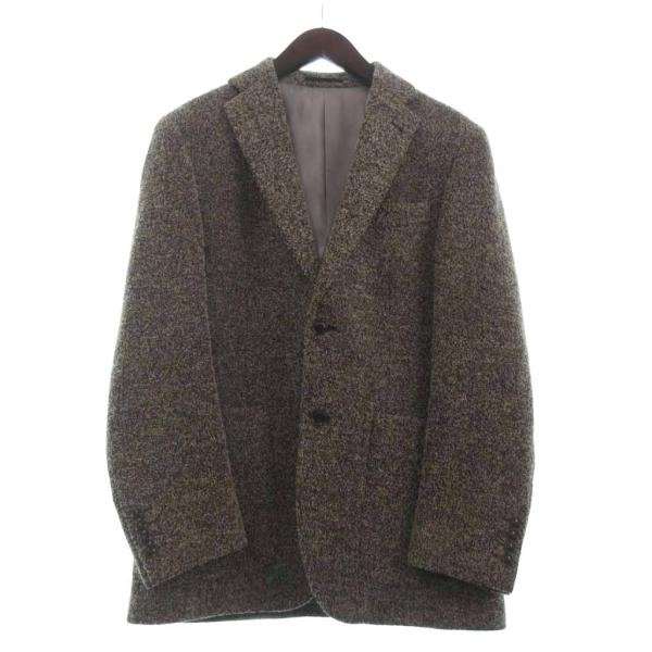 ライカインダストリー RAIKA INDUSTRY テーラードジャケット 長袖 ノーカラー 総裏 センターベント ウール 茶 ブラウン 48【表記サイズ】48【実寸サイズ】肩幅：48cm　身幅：52.5cm　袖丈：55cm　着丈：85cm　...