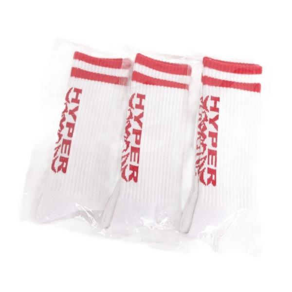 未使用品 HYPER TAMADE × SLANG SOCKS 3点セット 靴下 ソックス 白 ホワイト 赤 レッド Free 23〜29cm メンズ レディース【表記サイズ】Free (23〜29cm)【実寸サイズ】-　【素材】-【色】白...