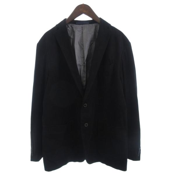 バルベリーニ Barberini Uomo テーラードジャケット ブレザー シングル 2B 裏地ストライプ 黒 ブラック 2L メンズ【表記サイズ】2L【実寸サイズ】肩幅：50cm　身幅：56cm　袖丈：61cm　着丈：74cm　　【素材】...