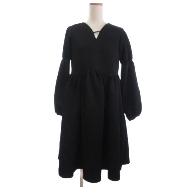 ルシェルブルー LE CIEL BLEU Matelasse Jacquard Dress マトラッセ ジャガード ドレス ワンピース 25A65617 ブラック 36 レディース【ブランド】ルシェルブルー LE CIEL BLEU【表記サ...