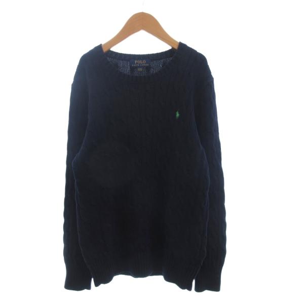 ポロ ラルフローレン POLO RALPH LAUREN ニット セーター 長袖 コットン ロゴ 刺繍 紺 ネイビー L キッズ【ブランド】ポロ ラルフローレン POLO RALPH LAUREN【表記サイズ】L(14-16)160/80【...