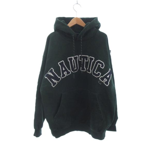 ノーティカ NAUTICA 美品 22AW Arch Logo Sweat Hoodie アーチロゴ パーカー スウェット 長袖 裏毛 223-1249 緑 S【ブランド】ノーティカ NAUTICA【表記サイズ】S【実寸サイズ】肩幅：約60...
