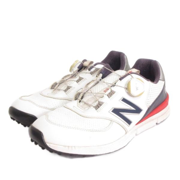 ニューバランス NEW BALANCE MGB574TR ゴルフシューズ BOA スニーカー ローカット 27.5 白 ホワイト 靴 メンズ【ブランド】ニューバランス NEW BALANCE【表記サイズ】JPN 27.5【実寸サイズ】最大幅...