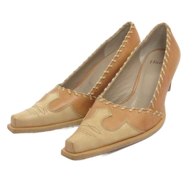 ファシル FACIL ウエスタンシューズ パンプス ポインテッドトゥ レザー 茶 ブラウン 36 レディース【表記サイズ】36【実寸サイズ】ヒールの高さ：4cm　最大幅：9cm　インソール 24.0cm　【素材】レザー【色】ブラウン【仕様】...