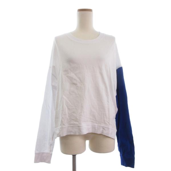 エンフォルド ENFOLD Tシャツ カットソー 長袖 切替 白 ホワイト 青 ブルー 38 レディース【ブランド】エンフォルド ENFOLD【表記サイズ】38【実寸サイズ】肩幅：67.5cm　身幅：62.5cm　着丈：63.5cm　袖丈：...