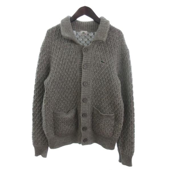 ラコステ LACOSTE カウチン カーディガン ケーブルニット AH525E ウール グレー S メンズ【ブランド】ラコステ LACOSTE【表記サイズ】S【実寸サイズ】身幅：60cm　着丈：70cm　ゆき丈：93cm　　【素材】ウール【...