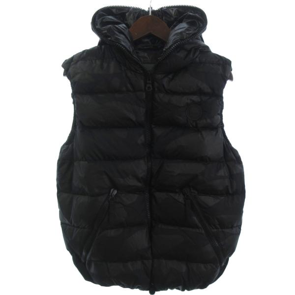 ハイドロゲン HYDROGEN デュベティカ DUVETICA  コラボ ダウンベスト フーディー フルジップ 黒 ブラック 48 メンズ【ブランド】ハイドロゲン HYDROGEN【表記サイズ】48【実寸サイズ】身幅：50cm　着丈：60c...