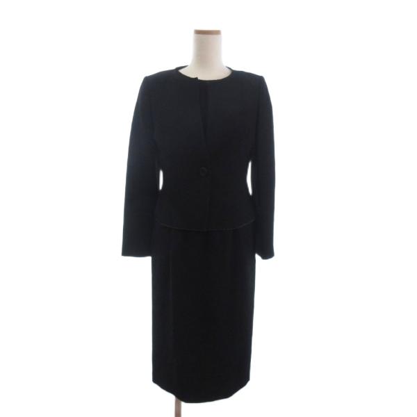 アランシア ARANCIA 美品 セットアップ ブラックフォーマル ジャケット ワンピース 半袖 ブラック 9 ■GY35 レディース【表記サイズ】9【実寸サイズ】肩幅：38cm　身幅：43.5cm　袖丈：56.5cm　着丈：48cm　ワン...