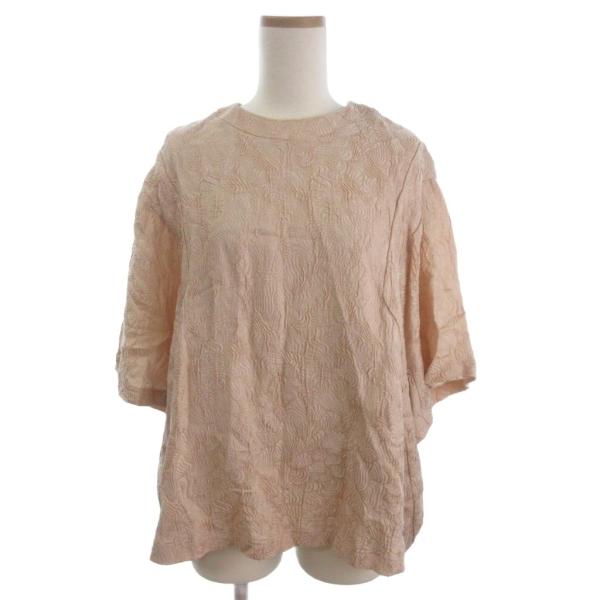 コシェ KOCHE ブラウス カットソー 半袖 レース ピンク 36 ■TC 【表記サイズ】36【実寸サイズ】肩幅：38cm　身幅：61cm　着丈：64cm　袖丈：34cm　　【素材】表地 レーヨン、綿、ポリウレタン　裏地 絹【色】ピンク【...