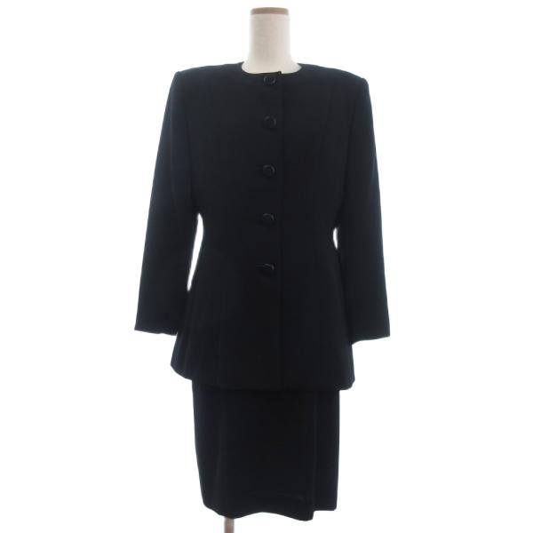 ノアールローブ NOIR ROBE オンワード ジャケット ワンピース セット フォーマル 冠婚葬祭 リボン 11 黒 ブラック ■MO【表記サイズ】11【実寸サイズ】肩幅：38cm　身幅：48cm　袖丈：27cm　総丈：97cm　ジャケッ...