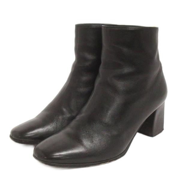 BRENTA ブレンタ ショートブーツ チャンキーヒール レザー 黒 ブラック 37 ■TC レディース【表記サイズ】37【実寸サイズ】筒周り：27cm　筒高：11.5cm　ヒールの高さ：6.5cm　足首：27cm　　【素材】レザー【色】黒...