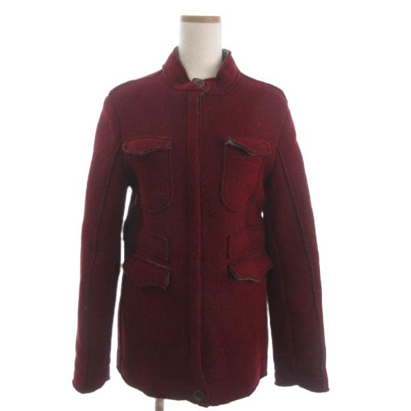 スイスクリス SWISS CHRISS ウールジャケット ブルゾン フルジップ ウール 赤 レッド 42 ■TC レディース【表記サイズ】42【実寸サイズ】肩幅：41cm　身幅：47cm　袖丈：60cm　着丈：70cm　　【素材】ウール ポ...