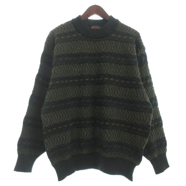 ウィークエンドスインガー WEEKEND SWINGER セーター ニット 長袖 緑 グリーン L メンズ【表記サイズ】L【実寸サイズ】肩幅：54.5cm　身幅：60cm　袖丈：49.5cm　着丈：75.5cm　-　【素材】毛【色】緑【仕様...