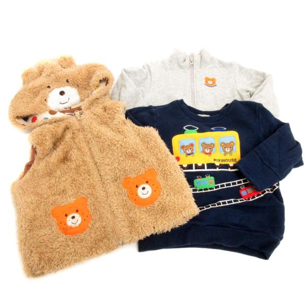 ミキハウス mikihouse 3点 セット まとめ スウェット トレーナー ジャケット ファー ベスト 100 LL マルチカラー キッズ【ブランド】ミキハウス mikihouse【表記サイズ】ファーベストサイズLLその他サイズ100（お...