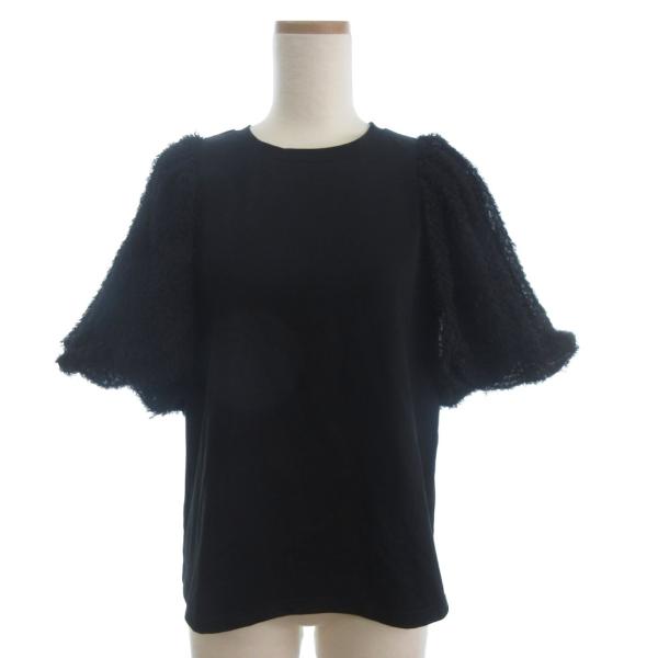 ドスディオサス DOS DIOSAS Tシャツ カットソー  半袖 フリンジ 黒 ブラック 38 ■GY35 レディース【表記サイズ】38【実寸サイズ】肩幅：29cm　身幅：45cm　着丈：56cm　袖丈：31cm　　【素材】表地 綿　別布...