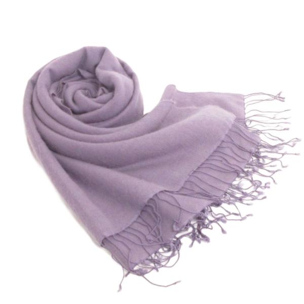 ル・パシュミナ LE PASHMINA マフラー ストール 紫 パープル レディース【表記サイズ】-【実寸サイズ】全長（フリンジ含まず）：194cm　幅：75.5cm　-　【素材】毛、絹【色】紫【仕様】-【状態】全体的に若干の毛羽立ちがあり...