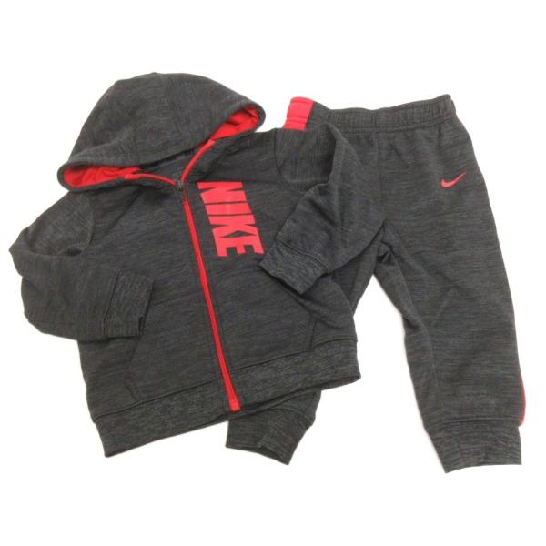 ナイキ NIKE セットアップ ジャージ パーカー パンツ 裏フリース ロゴ 18M グレー ☆AA★ ■OOM キッズ【ブランド】ナイキ NIKE【表記サイズ】ベビー18M（80-85cm）【実寸サイズ】ジャケット 肩幅：24cm　ジャケ...