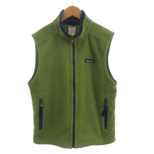 パタゴニア Patagonia フリースベスト 前開き フルジップ 緑 グリーン L キッズ【ブランド】パタゴニア Patagonia【表記サイズ】L【実寸サイズ】肩幅：37cm　身幅：48cm　着丈：55cm　袖丈：-cm　　【素材】ポリ...
