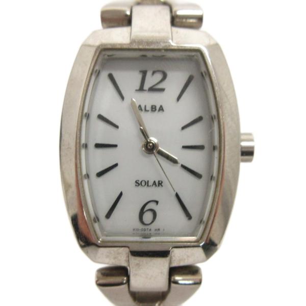 セイコー SEIKO ALBA 腕時計 クオーツ 3針 アナログ V111-0BS0 文字盤 白 シルバーカラー ■GY99 レディース【ブランド】セイコー SEIKO【表記サイズ】※実寸サイズをご参照ください【実寸サイズ】バンド幅：0.8...
