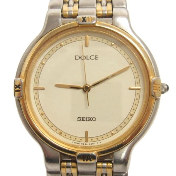 セイコー SEIKO ドルチェ 腕時計 3針 アナログ 5E31-6B90 文字盤白 ゴールドカラー ジャンク ■GY99 メンズ【ブランド】セイコー SEIKO【表記サイズ】※実寸サイズをご参照ください【実寸サイズ】バンド幅：1.7cm　...