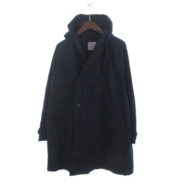 マニュアルアルファベット MANUAL ALPHABET WANDERER COAT Wフードコート ミドル丈 無地 コットン MA-J-156 紺 ネイビー 1 メンズ【ブランド】マニュアルアルファベット MANUAL ALPHABET【...