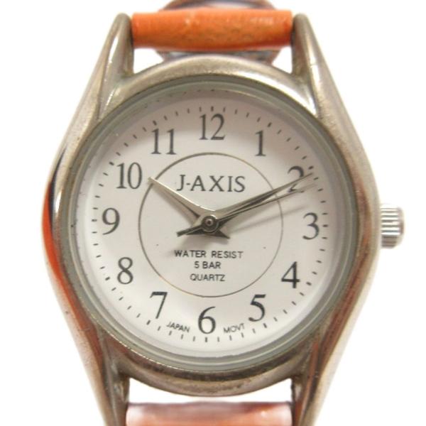 ジェイアクシス J-AXIS 腕時計 アナログ 3針 レザー クオーツ 文字盤 白 オレンジ ウォッチ ジャンク ■OOM レディース【表記サイズ】※実寸サイズをご参照ください【実寸サイズ】バンド幅：1cm　腕周り：20cm　ケース・タテ：...