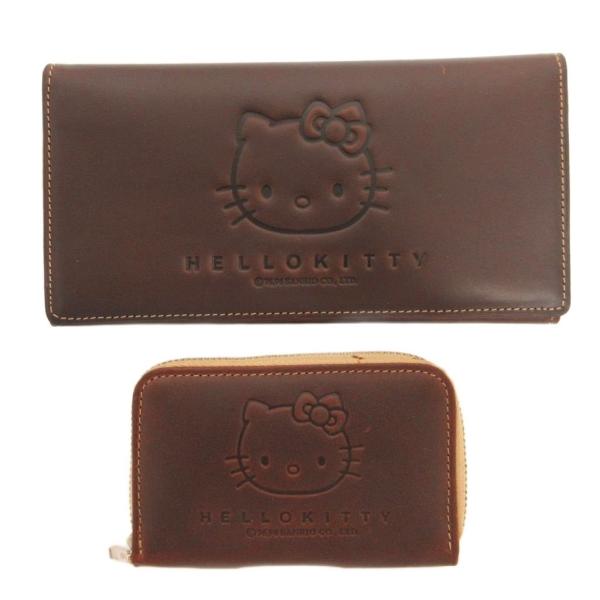 サンリオ レザーコレクション ハローキティ セット 長財布 キーケース ブラウン ■GY99 レディース【実寸サイズ】-　【素材】レザー【色】ブラウン【状態】・キーケースに汚れ、緑青あり　その他に目立ったダメージはなく、問題なくご使用いただ...