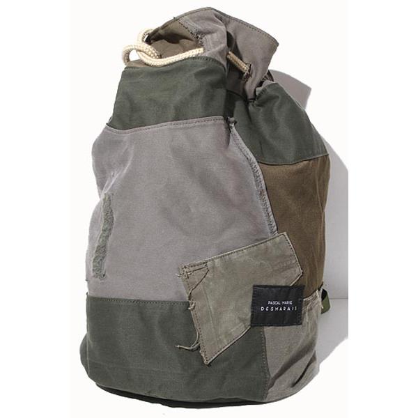 PASCAL MARIE DESMARAIS パスカル マリエ デマレ アーミー パッチワーク 巾着バッグ ショルダーバッグ khaki カーキ /● メンズ レディース【表記サイズ】FREE【実寸サイズ】持ち手の長さ：-cm　ヨコ：43c...