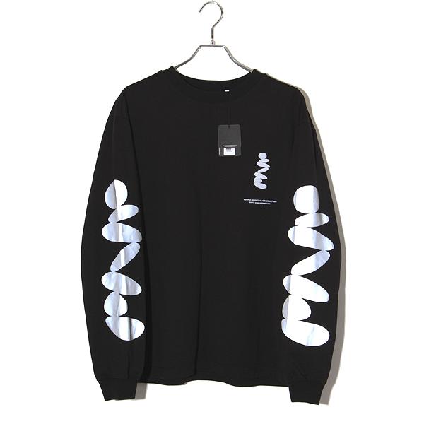Purple Mountain Observatory パープルマウンテンオブザーバトリー Boulders L/S Tee ボルダー リフレクタープリント 長袖Tシャツ M BLACK ブラック /◆ メンズ【表記サイズ】メンズ:M【実寸...