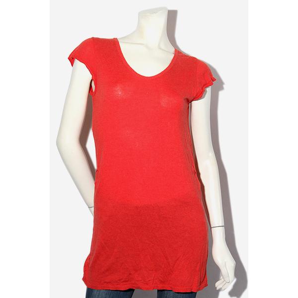 CARRIERA e BASILE カリエラエバジーレ ショートスリーブ プルオーバー ニット 38 RED レッド /◆☆ レディース【表記サイズ】レディース：38【実寸サイズ】肩幅：33cm　身幅：39cm　着丈：71cm　袖丈：9cm...