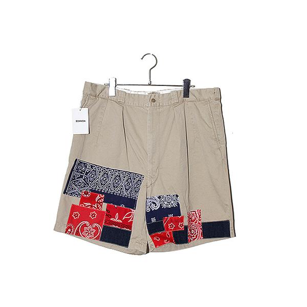 未使用品 XL BOW WOW バウワウ BANDANA REMADE CHINO SHORTS バンダナ リメイク チノショーツ 短パン KHAKI BANDANA REMADE BW251-BRCS /■In2 メンズ【表記サイズ】メン...