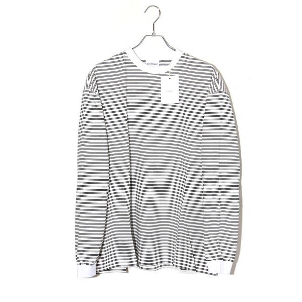 3 未使用品 SandWaterr サンドウォーター ORGANIZED BAGGY TEE LS #2 / C/P JERSEY BORDER ボーダー 長袖Tシャツ WHITE ホワイト SW-C0305 /■In2 メンズ【表記サイズ...