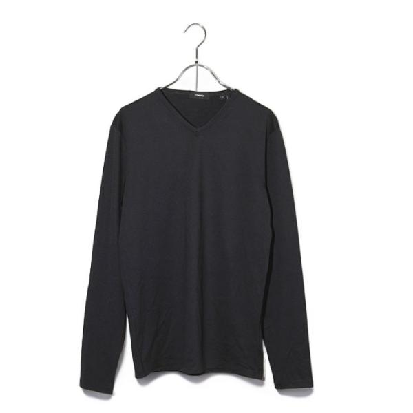 Theory セオリー Essential  V LS  Balance Jersey Vネック カットソー ロンTシャツ XS BLACK ブラック 02-9901017-050-900 /◆ メンズ【ブランド】セオリー Theory【表...