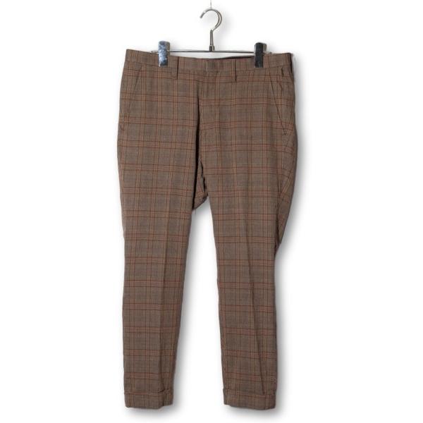 junhashimoto ジュンハシモト XVI PANTS チェック 総柄 スラックスパンツ 4 BROWN ブラウン 1072020017 /◆ メンズ【ブランド】ジュンハシモト junhashimoto【表記サイズ】メンズ:4【実寸サ...