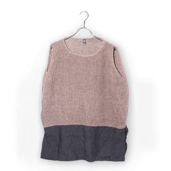 eleventy イレブンティ リネン ドッキング プルオーバー ニット ベスト XXL MOCHA モカ 98MA0361 /◆ メンズ【ブランド】イレブンティ eleventy【表記サイズ】メンズ：XXL【実寸サイズ】肩幅：38.5cm...