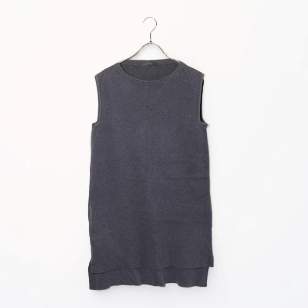 LES COPAINS レコパン コットン ノースリーブ ニット チュニック 44 NAVY ネイビー 0742023 /◆☆ レディース【ブランド】レコパン LES COPAINS【表記サイズ】レディース：44【実寸サイズ】肩幅：39cm...