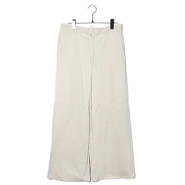 YLEVE イレーヴ ノータック ワイド コーデュロイパンツ 1 IVORY アイボリー 168-8240033 /◆☆ レディース【ブランド】イレーヴ YLEVE【表記サイズ】レディース：1【実寸サイズ】ウエスト：74cm　もも幅：30c...