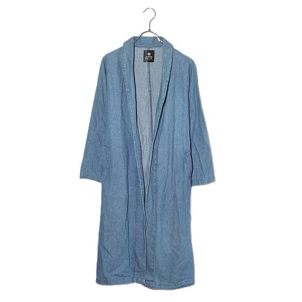 ELVENCE DEUX エルベンスドゥ ベルト付き デニム ショールカラー コート M BLUE ブルー 20174040 /◆☆ レディース【表記サイズ】レディース：M【実寸サイズ】肩幅：39cm　身幅：56cm　袖丈：51.5cm　着...